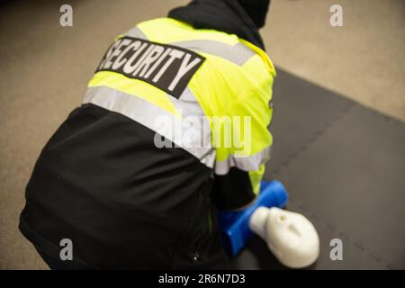 CPR training class by security guard in office Stock Photo - Alamy