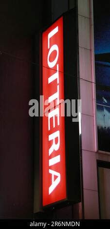 The logo of Lotteria is seen in Shinjuku Ward, Tokyo on June 15, 2022 ...