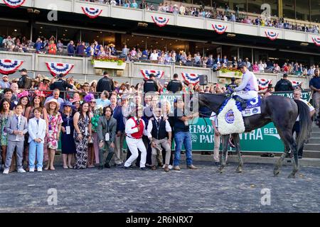 Jockey Javier Castellano, aboard Arcangelo, is led to the winner's ...