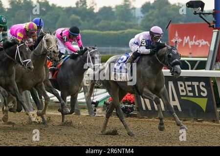 Arcangelo, with jockey Javier Castellano, crosses the finish line to ...