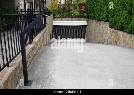 Parking lot intercom system for access to a car park. The communication ...