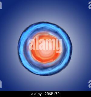 Ovum (egg cell) on blue background, illustration Stock Photo - Alamy