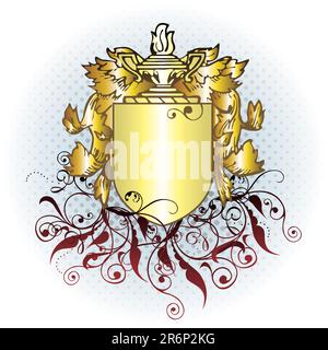 vector crest element with red ribbon Stock Vector Image & Art - Alamy