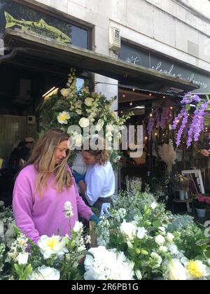 England, London, Clapham South, Clapham Flowers, Florist's celebrating ...