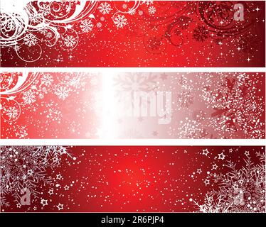 Various designs of decorative winter themed banners Stock Vector Image ...