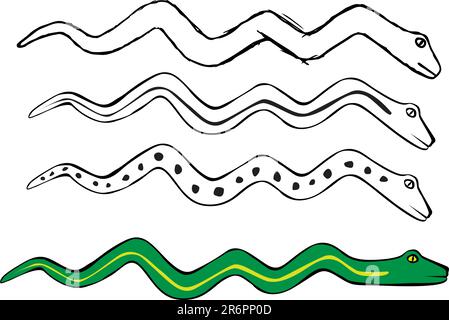 Vector illustration of zig zag snake Stock Photo - Alamy