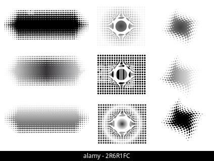 9 Circular graphic fade elements - Transparent vector can be overlaid ...