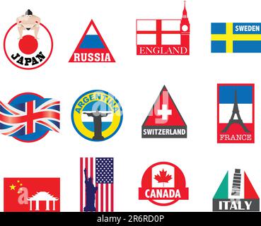 illustration with new designs to represent different countries Stock ...