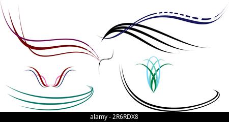 Some abstract elegance shapes, hand drawing and vectorising after Stock ...