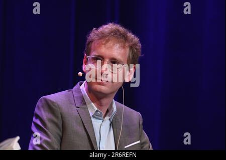 Cologne, Germany. 10th June, 2023. Philosopher Michael Hampe sits on ...