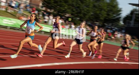Khahisa Mhlanga of Herts Phoenix competing in the women’s 800m A race ...