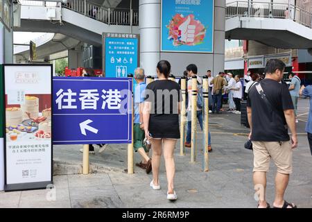 SHENZHEN, CHINA - JUNE 9, 2023 - View of Luohu Port in Shenzhen, South ...