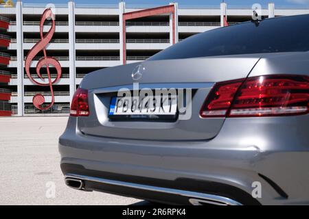 Mercedes E class backside with AMG line Stock Photo - Alamy