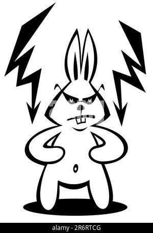 Angry bunny , illustration, vector on white background Stock Vector ...
