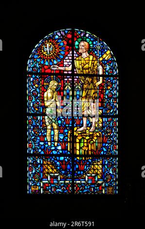 Switzerland, city centre of Chur, church interior, Christian motifs in ...