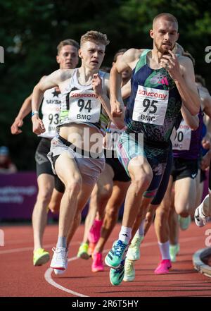 Joseph Tuffin (94) of Brat AC and Archie Davis (95) of Brighton Phoenix ...