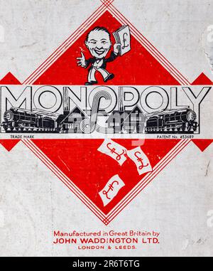 Vintage Monopoly board game, made by Waddington's of London and Leeds ...
