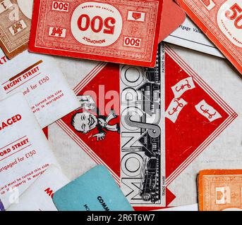 Vintage Monopoly board game, made by Waddington's of London and Leeds ...
