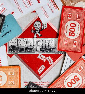 Vintage Monopoly board game, made by Waddington's of London and Leeds ...