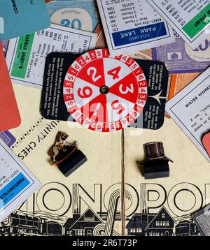 Vintage Monopoly board game, made by Waddington's of London and Leeds ...