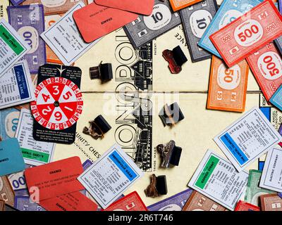 Vintage Monopoly board game, made by Waddington's of London and Leeds ...