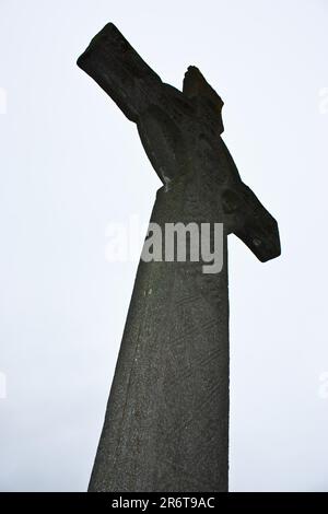 Original celtic cross on Isle of Iona, more than 1000 years old Stock ...