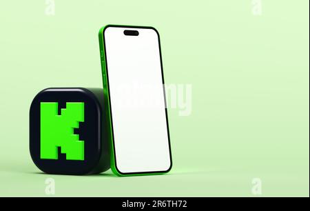 Valencia, Spain - June, 2023: Kick isolated logo app icon on white ...