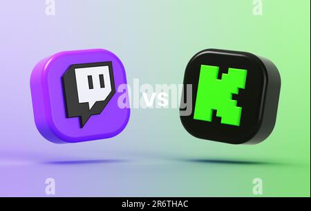 Valencia, Spain - June, 2023: Kick isolated logo app icon on white ...