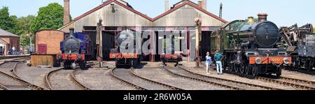 Didcot Railway Centre GWR 5051 Drysllwyn Castle 4-6-0 steam engine home ...