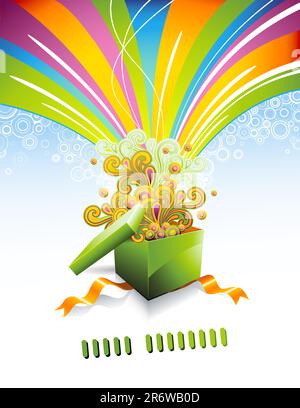 Christmas background with rainbow Christmas gift Stock Vector Image ...