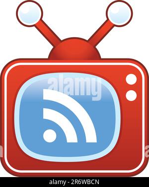 RSS feed icon sign. Set of colorful, bright long buttons with ...