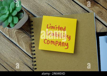 Limited Liability Company on the sticky notes with bokeh background ...