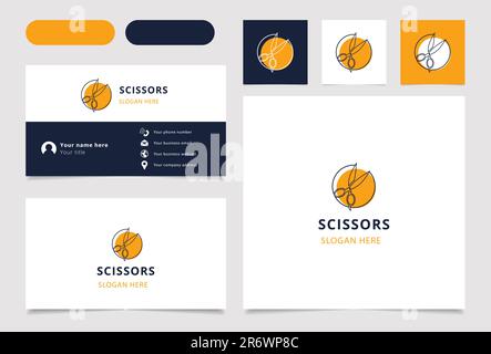 Scissors logo design with editable slogan. Branding book and business ...