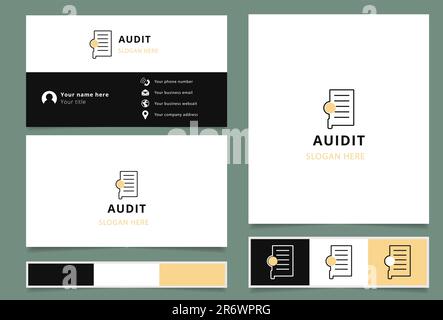 Audit logo design with editable slogan. Branding book and business card ...