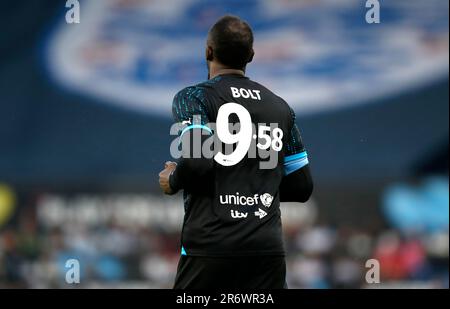 Soccer Aid World XI's Usain Bolt during Soccer Aid for UNICEF 2023 at ...