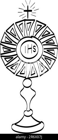 Corpus Christi Catholic Religious Holiday Vector Illustration with ...