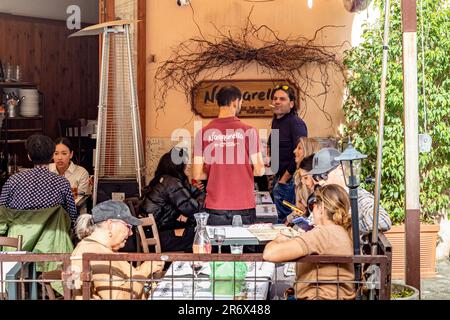 People dining at Nannarella a restaurant / Osteria in the Trastevere ...