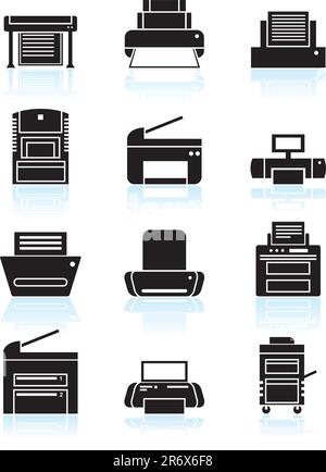 Set of 12 printer icons Stock Vector Image & Art - Alamy