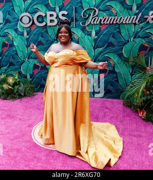 Danielle Pinnock arrives at the 76th annual Tony Awards on Sunday, June ...