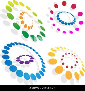 Yellow Circle Dotted Icon Isolated on Black Background Stock Vector ...