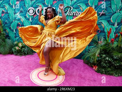 Crystal Lucas-Perry arrives at the 76th annual Tony Awards on Sunday ...