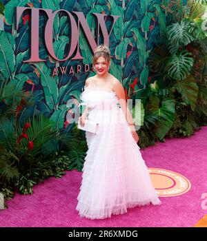 Jess Val Ortiz arrives at the 76th annual Tony Awards on Sunday, June ...