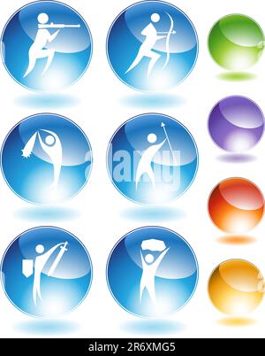 Hunter stick figure set isolated on a white background Stock Vector ...