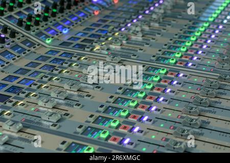 A Calrec Apollo broadcast audio mixing console Stock Photo - Alamy