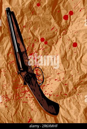 blood, sheet, gun, vector illustration Stock Vector Image & Art - Alamy