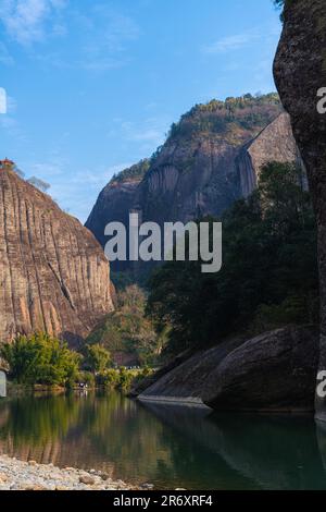 Fujian Wuyishan Tian Youfeng overlooks Jiuqu Xi also known as the nine ...