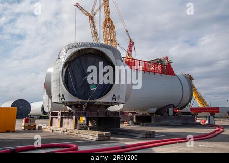 View of the float at the Provence Grand-Large floating offshore wind ...
