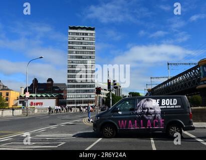 Eden's Quay and the Liberty Hall building in Dublin, Ireland Stock ...