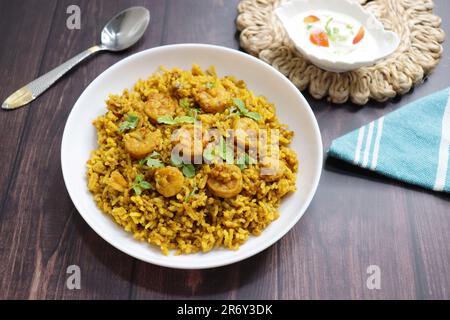 Prawns Biryani or shrimp Pulao. also called jheenga pilaf or jhinga ...