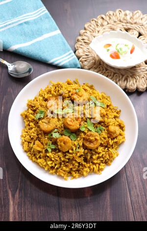 Prawns Biryani or shrimp Pulao. also called jheenga pilaf or jhinga ...